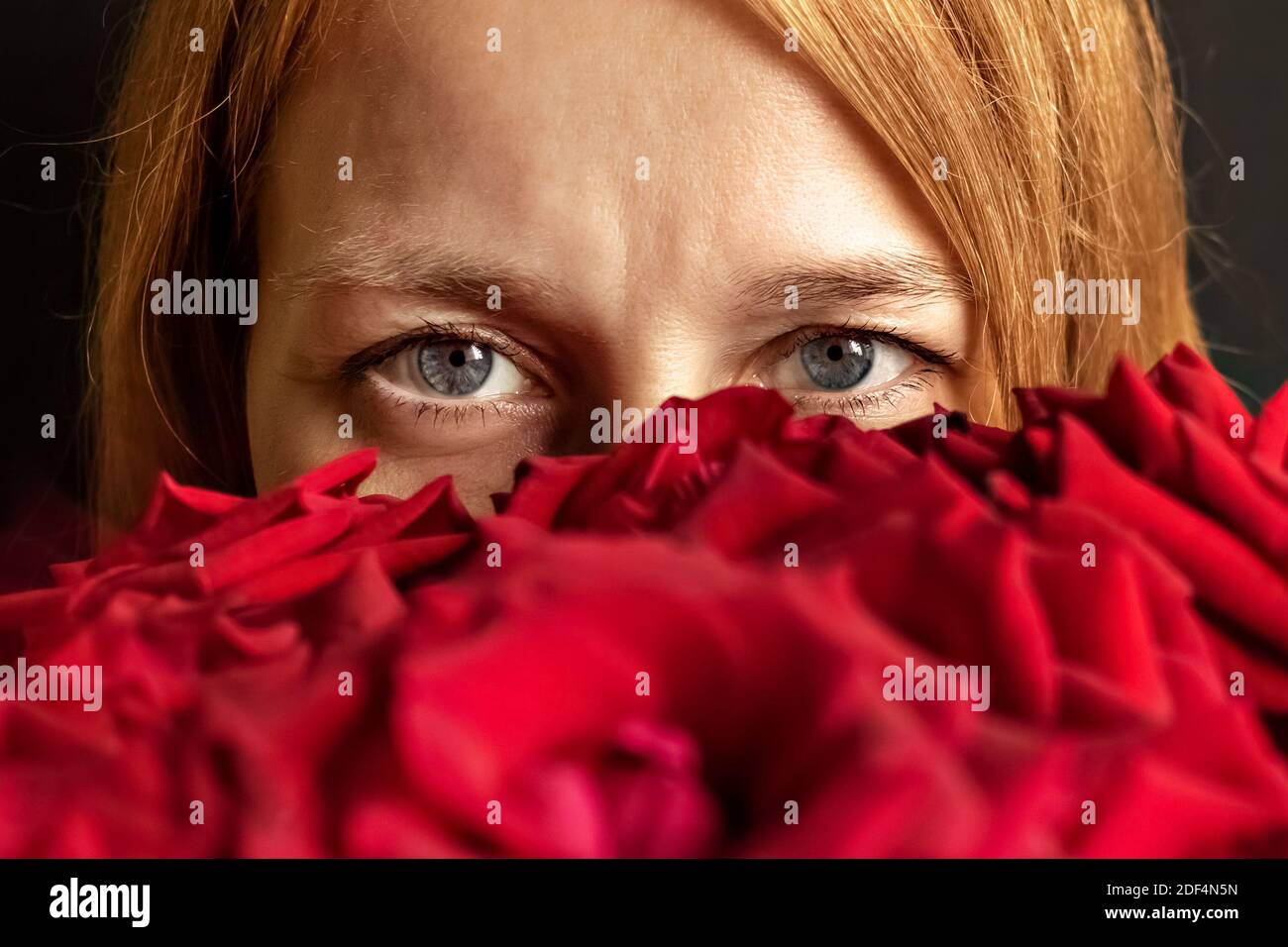 Woman face hidden flowers hi-res stock photography and images - Alamy