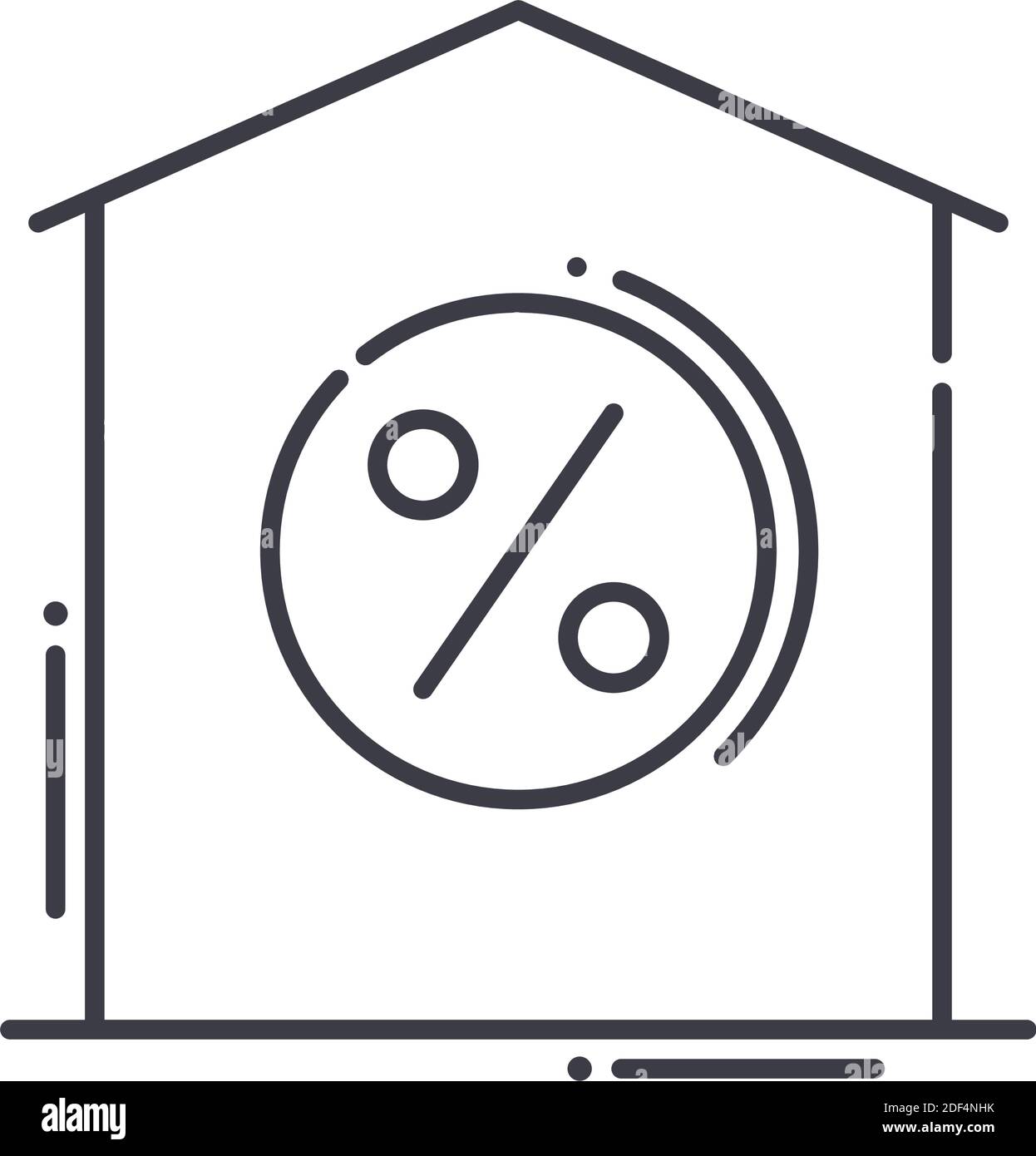 Mortgage icon, linear isolated illustration, thin line vector, web ...