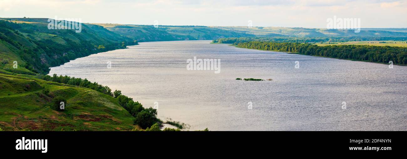 Wide river. Upper Don river. Summer landscape Stock Photo - Alamy