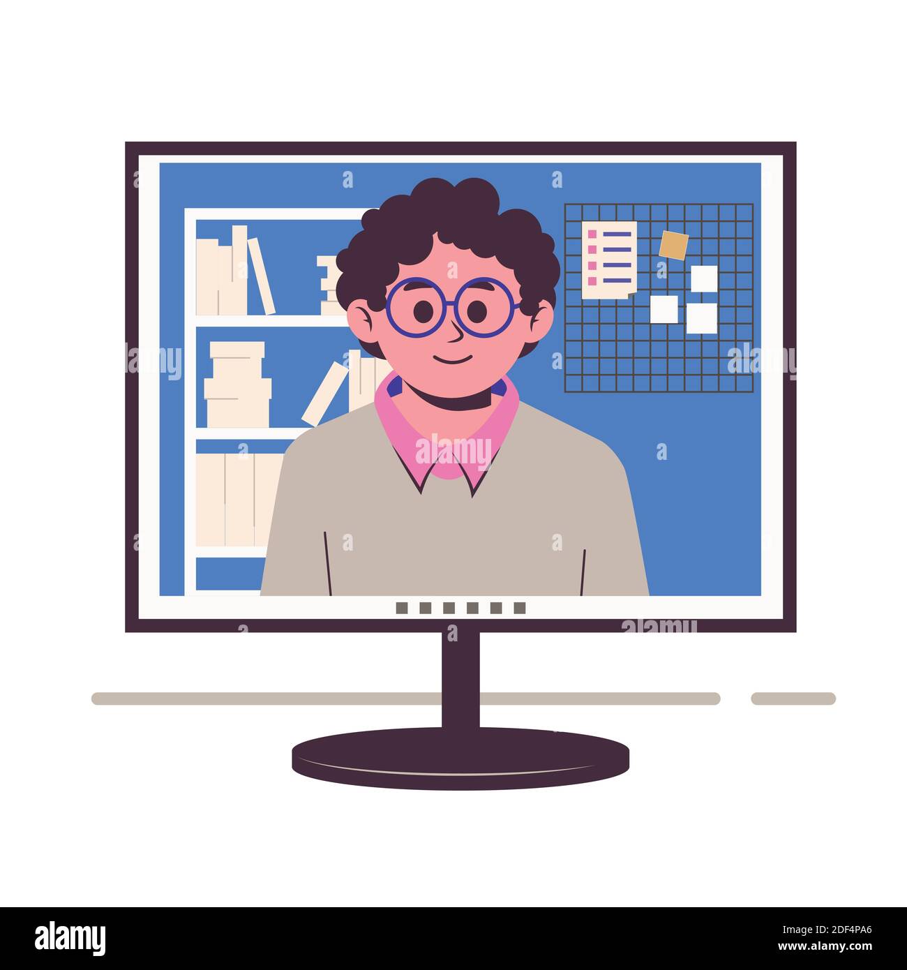 Person on screen interview Stock Vector Images - Alamy