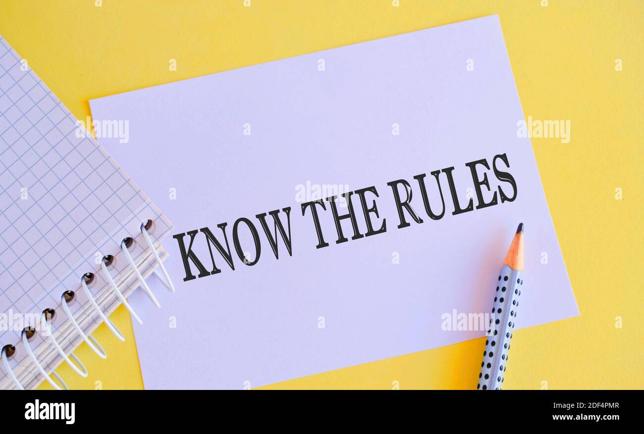 Handwriting text Know The Rules. Concept meaning Learn the accepted ... Handwriting text Know The Rules. Concept meaning Learn the accepted ...