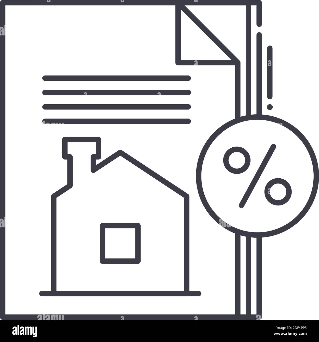 Mortgage concept icon, linear isolated illustration, thin line vector ...