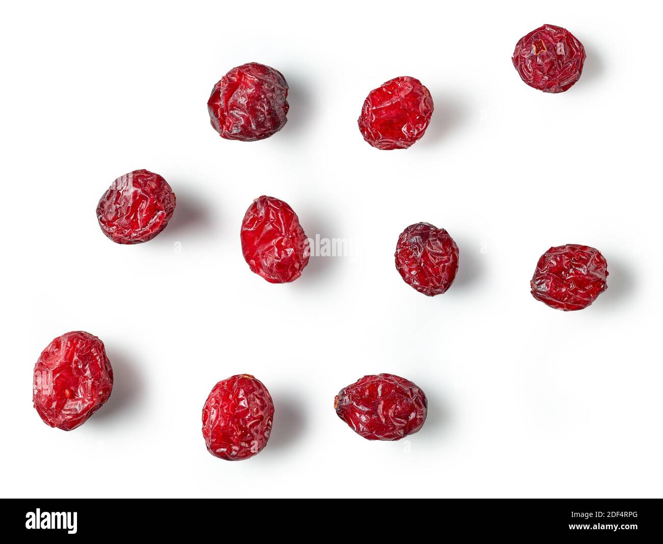 dried cranberries isolated on white background, top view Stock Photo ...