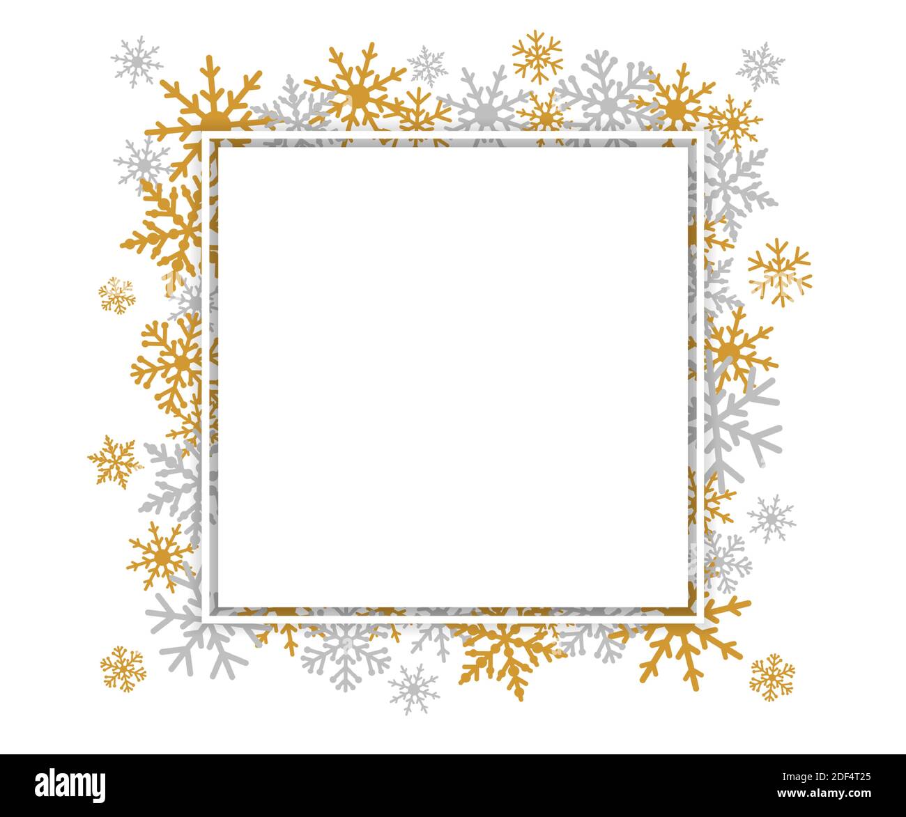Winter frame white golden Stock Vector Images - Alamy
