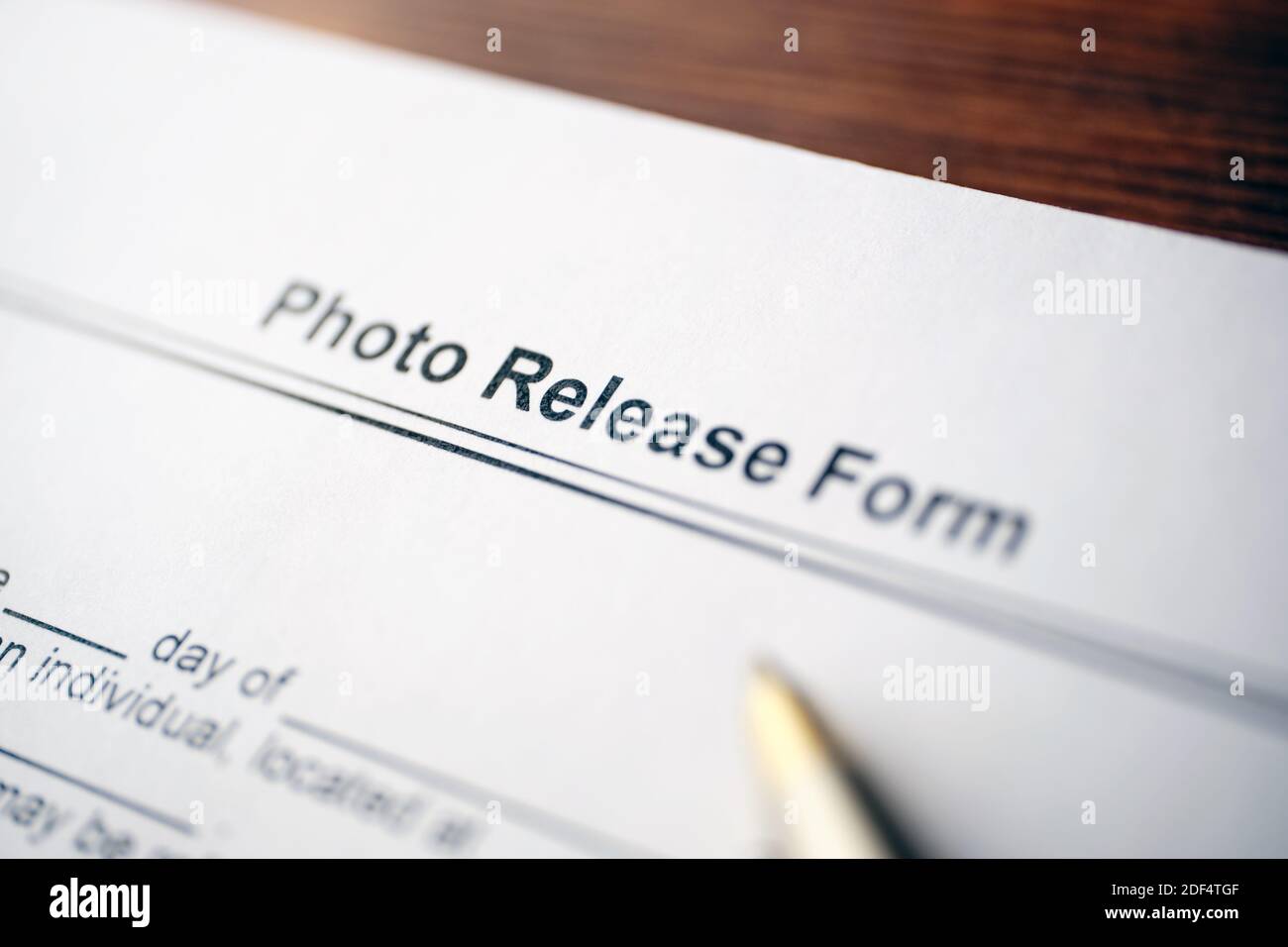 Legal document Photo Release Form on paper Stock Photo - Alamy