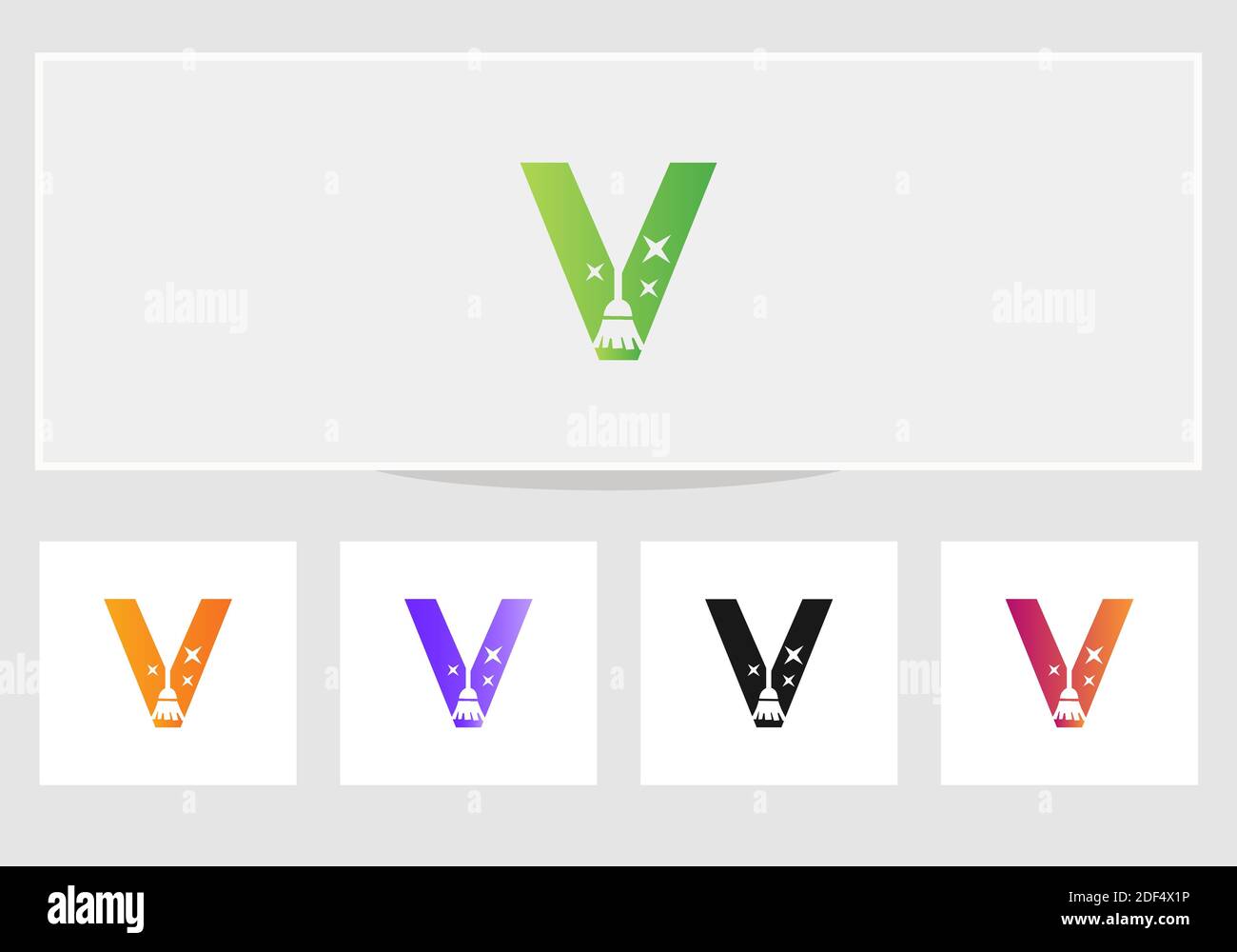 Cleaning Logo On Letter V. Letter V Cleaning And Maid Logo Vector ...