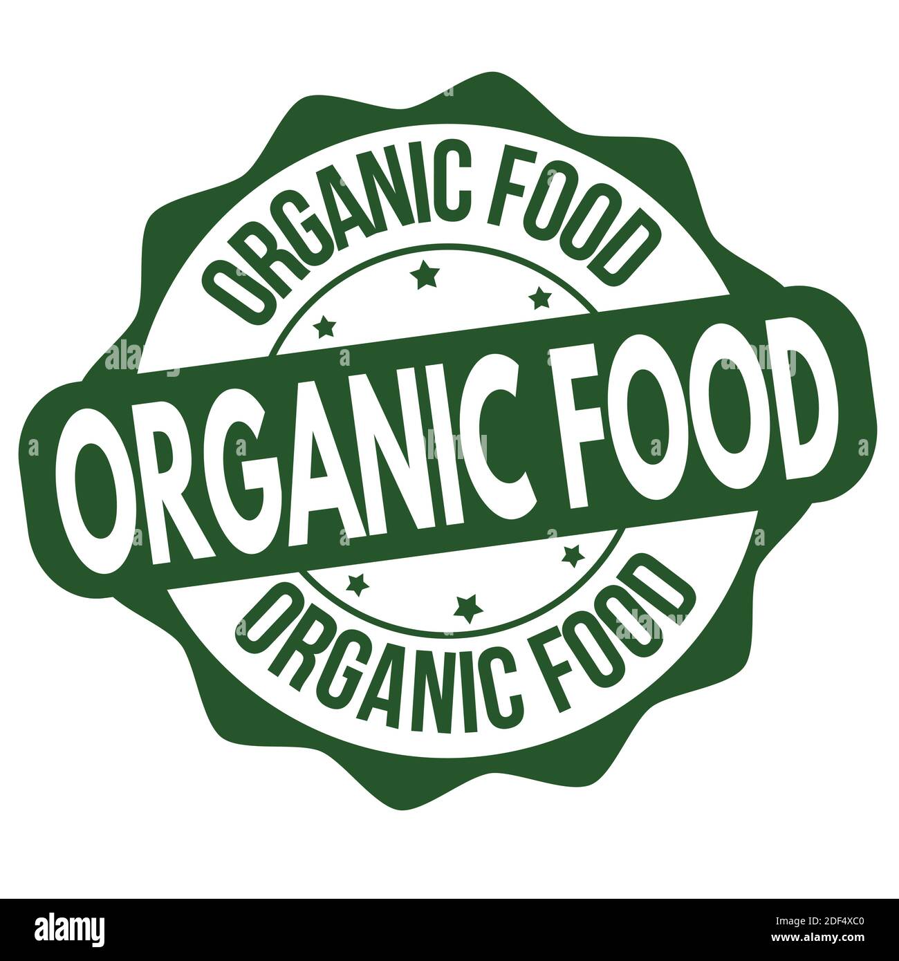 Organic food label or sticker on white background, vector illustration ...