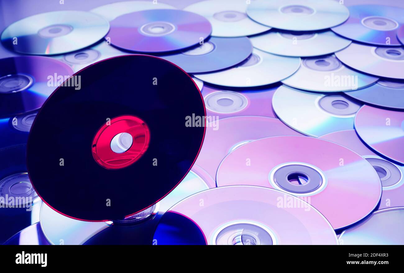 Сd disc background. Compact disk collection decoration Stock Photo - Alamy