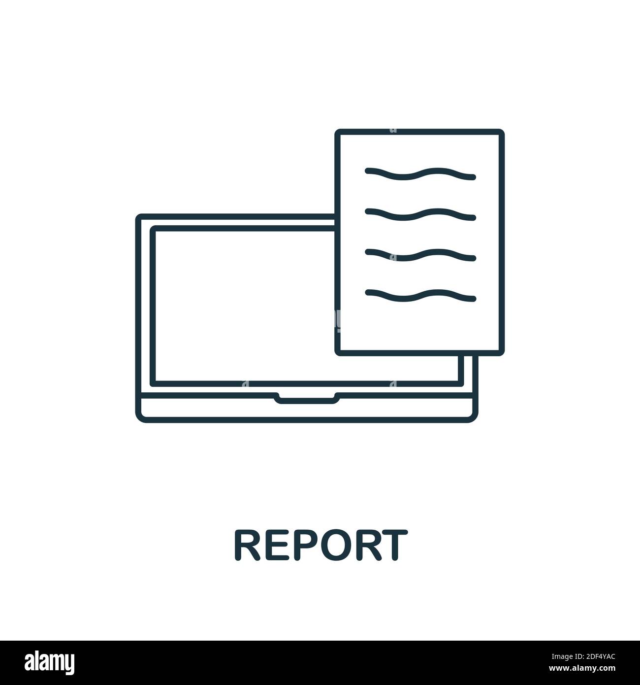 Report icon. Line style element from community management collection ...