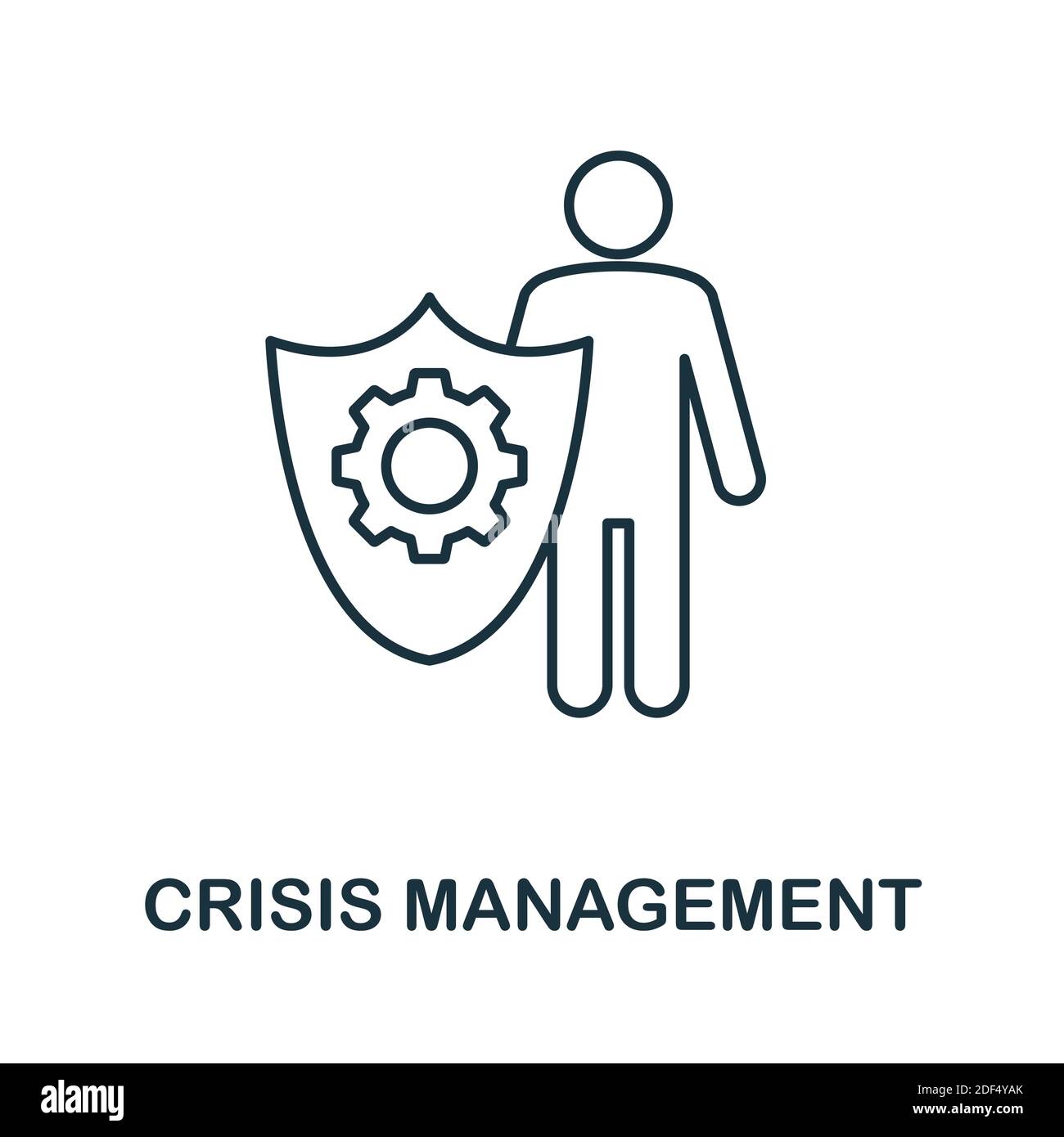 Crisis Management icon. Line style element from community management collection. Thin Crisis ...