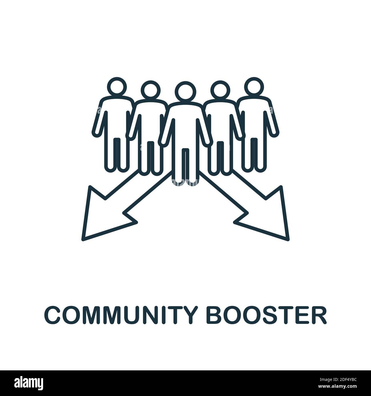 Community Booster icon. Line style element from community management collection. Thin Community ...