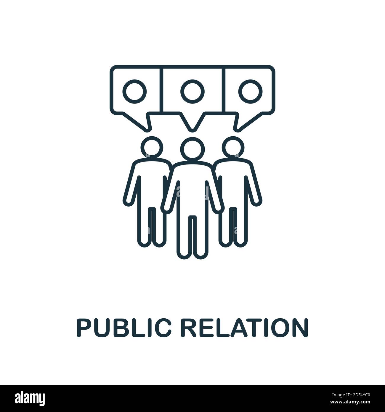 Public Relation icon. Line style element from community management collection. Thin Public ...