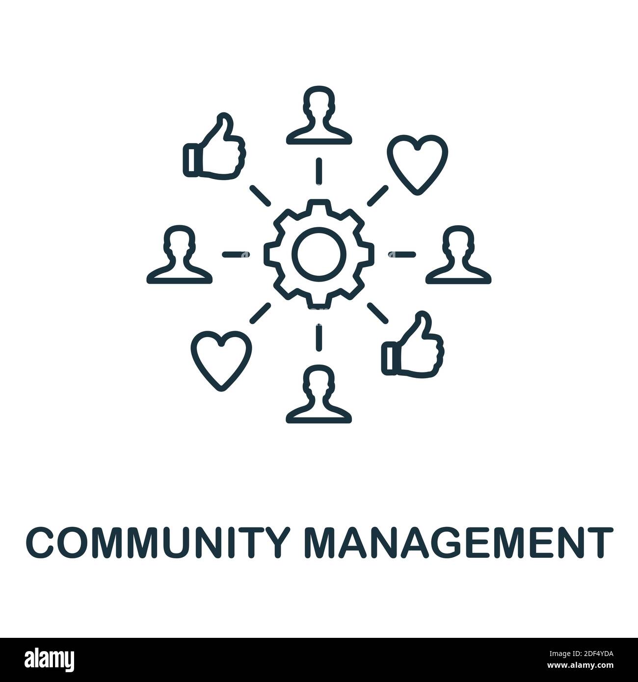 Community Management icon. Simple creative element. Filled Community ...