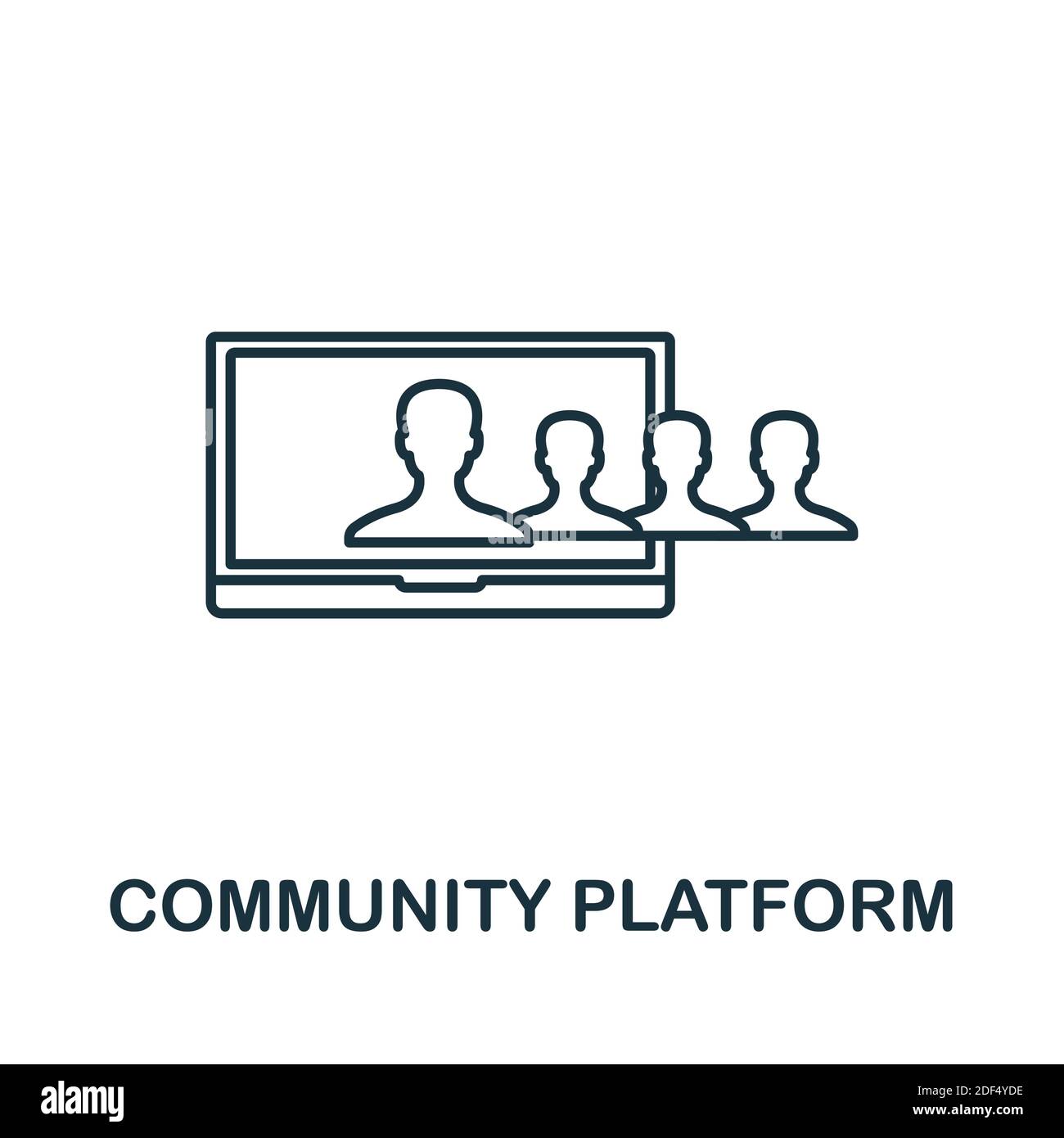 Community Platform icon. Line style element from community management collection. Thin Community ...