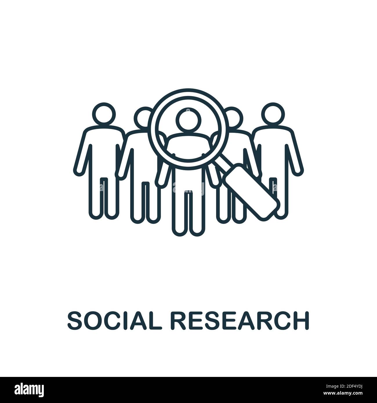 Social Research icon. Line style element from community management ...