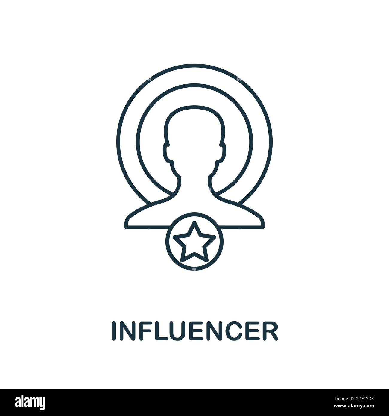 Influencer icon. Line style element from community management collection. Thin Influencer icon ...