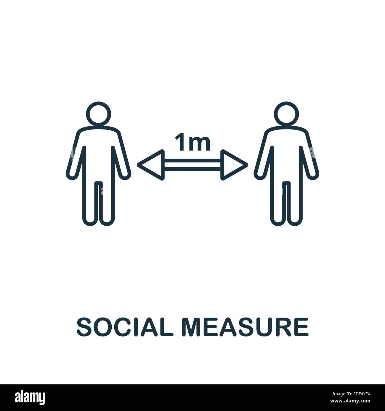 Social Measure icon. Line style element from community management ...