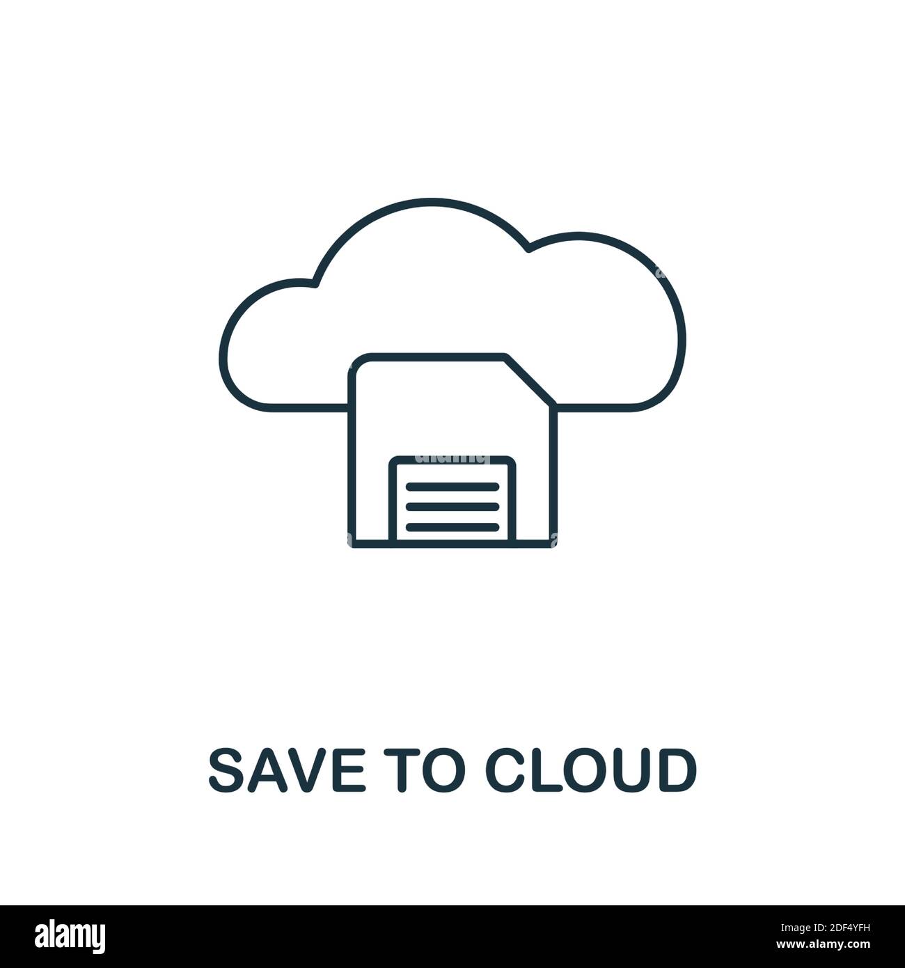 Save To Cloud icon. Line style element from data organization ...
