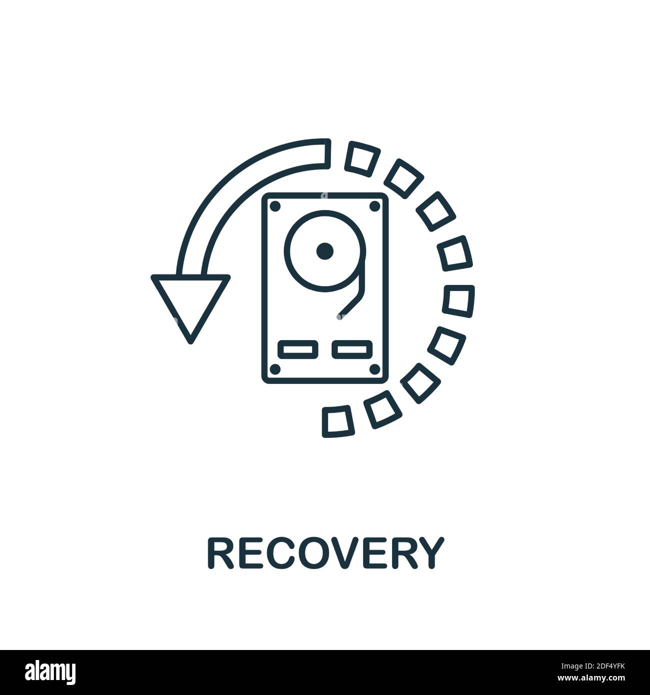 Recovery icon. Line style element from data organization collection. Thin Recovery icon for ...