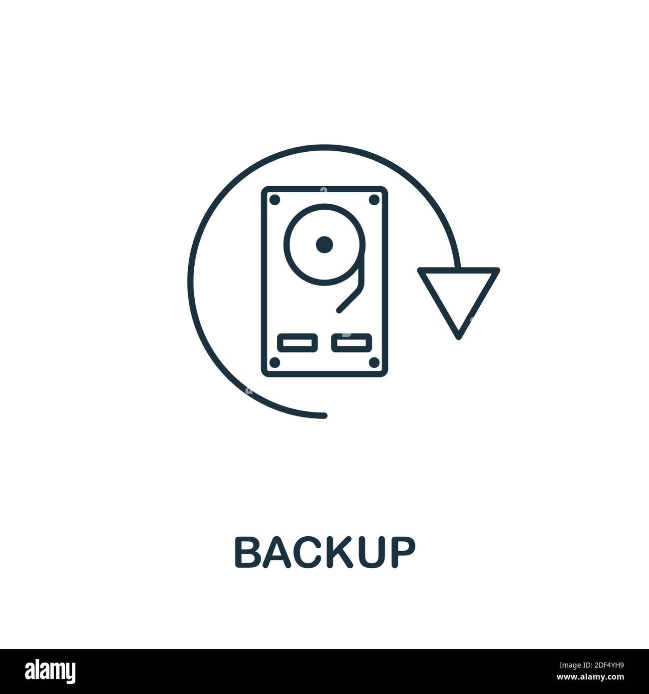 Backup icon. Line style element from data organization collection. Thin Backup icon for ...
