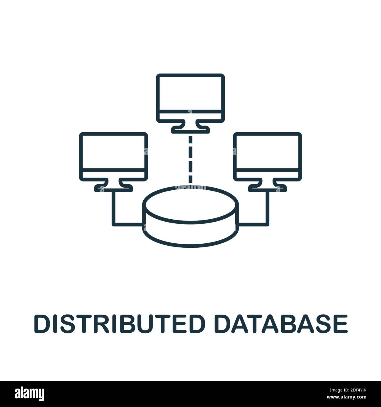 Distributed Database icon. Line style element from data organization ... Distributed Database icon. Line style element from data organization ...