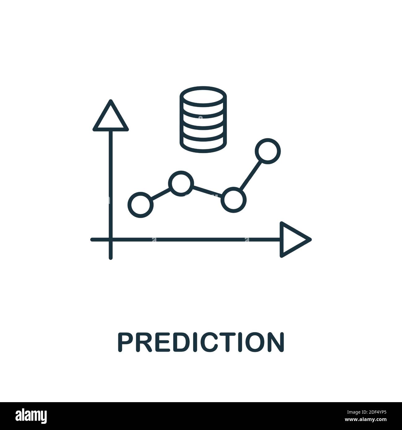 Prediction icon. Line style element from data organization collection ... Prediction icon. Line style element from data organization collection ...
