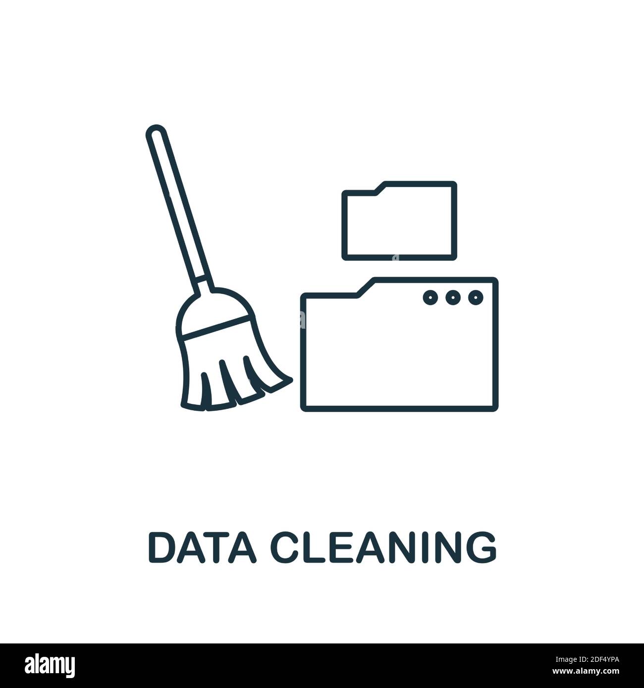 Data Cleaning Icon Line Style Element From Data Organization