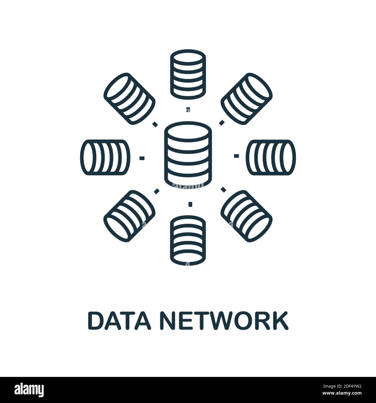 Data Network icon. Line style element from data organization collection. Thin Data Network icon ...