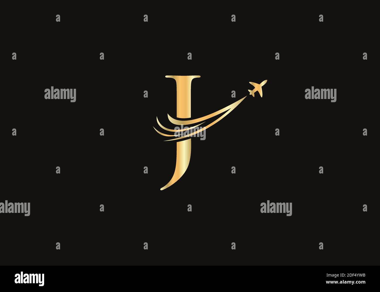 Creative Air Travel Logo Design with J letter. J letter Concept air ...
