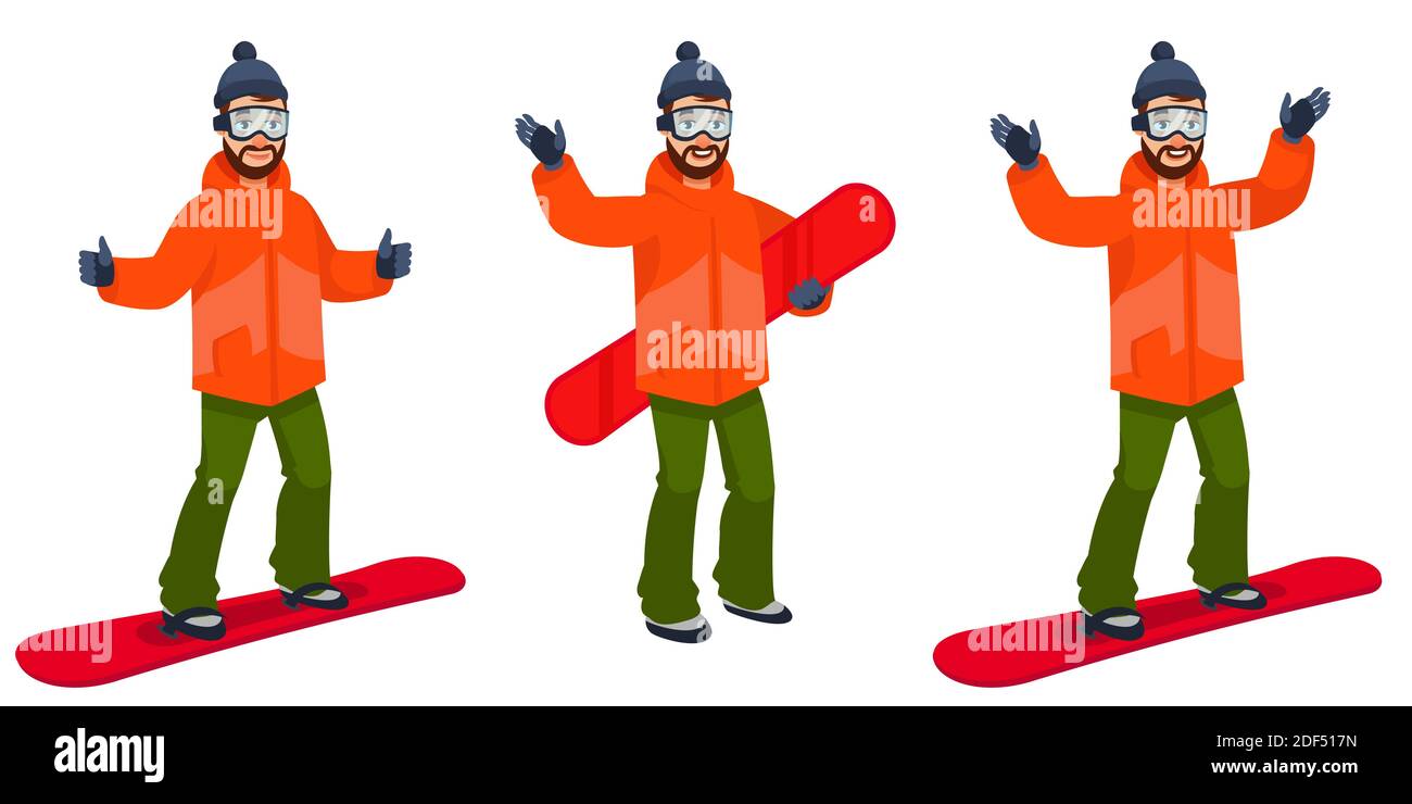 Cartoon snowboarder hi-res stock photography and images - Alamy