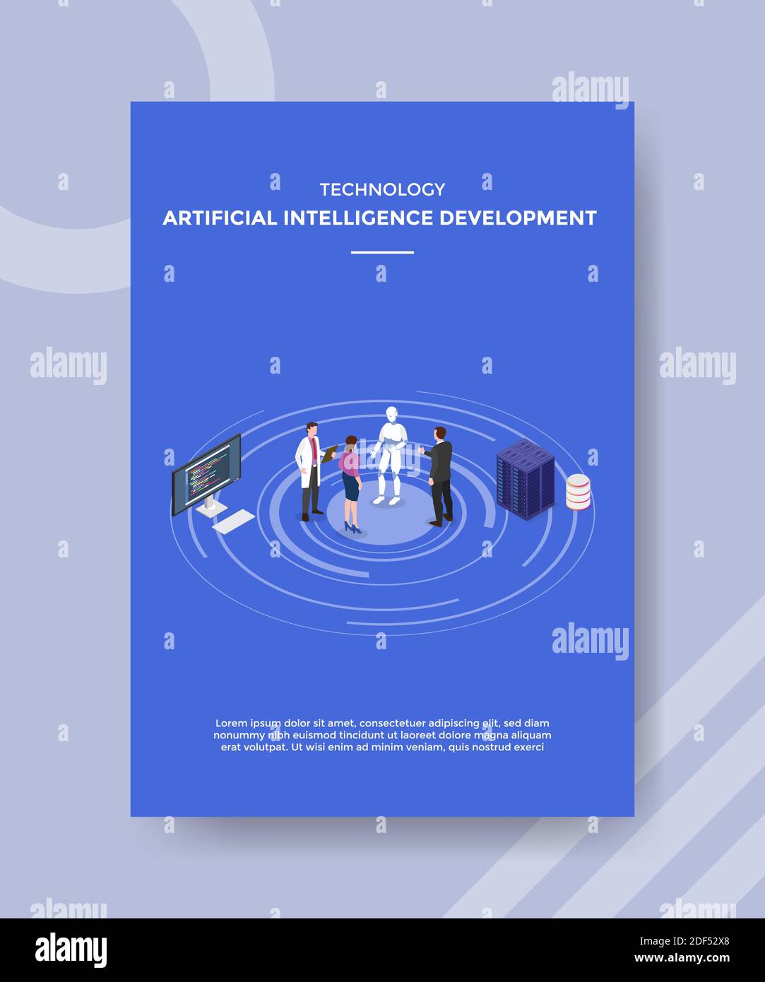 technology artificial intelligence development people standing front ...