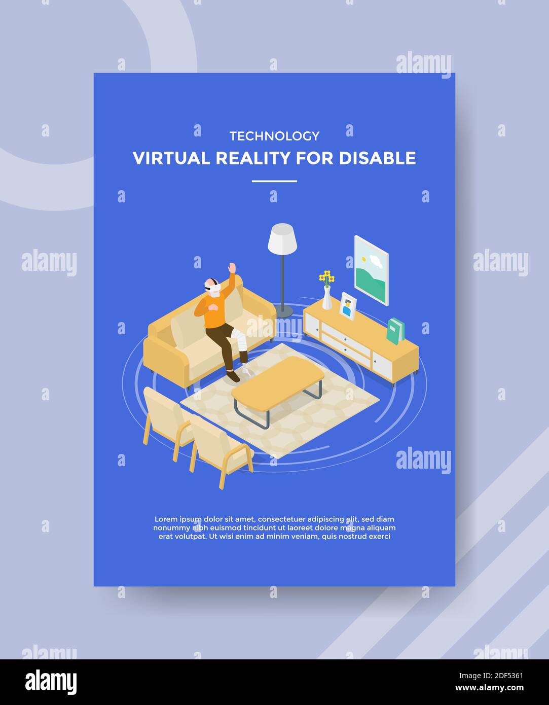 technology virtual reality for disable men prosthetic leg use vr glass ...