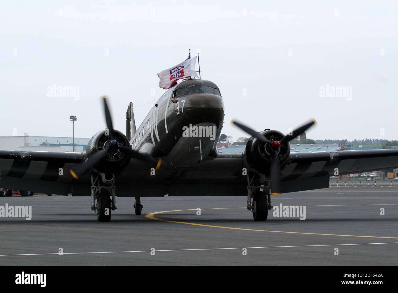 WW2 Dakota Whiskey 7 at Glasgow Prestwick Airport, Ayrshire, Scotland ...