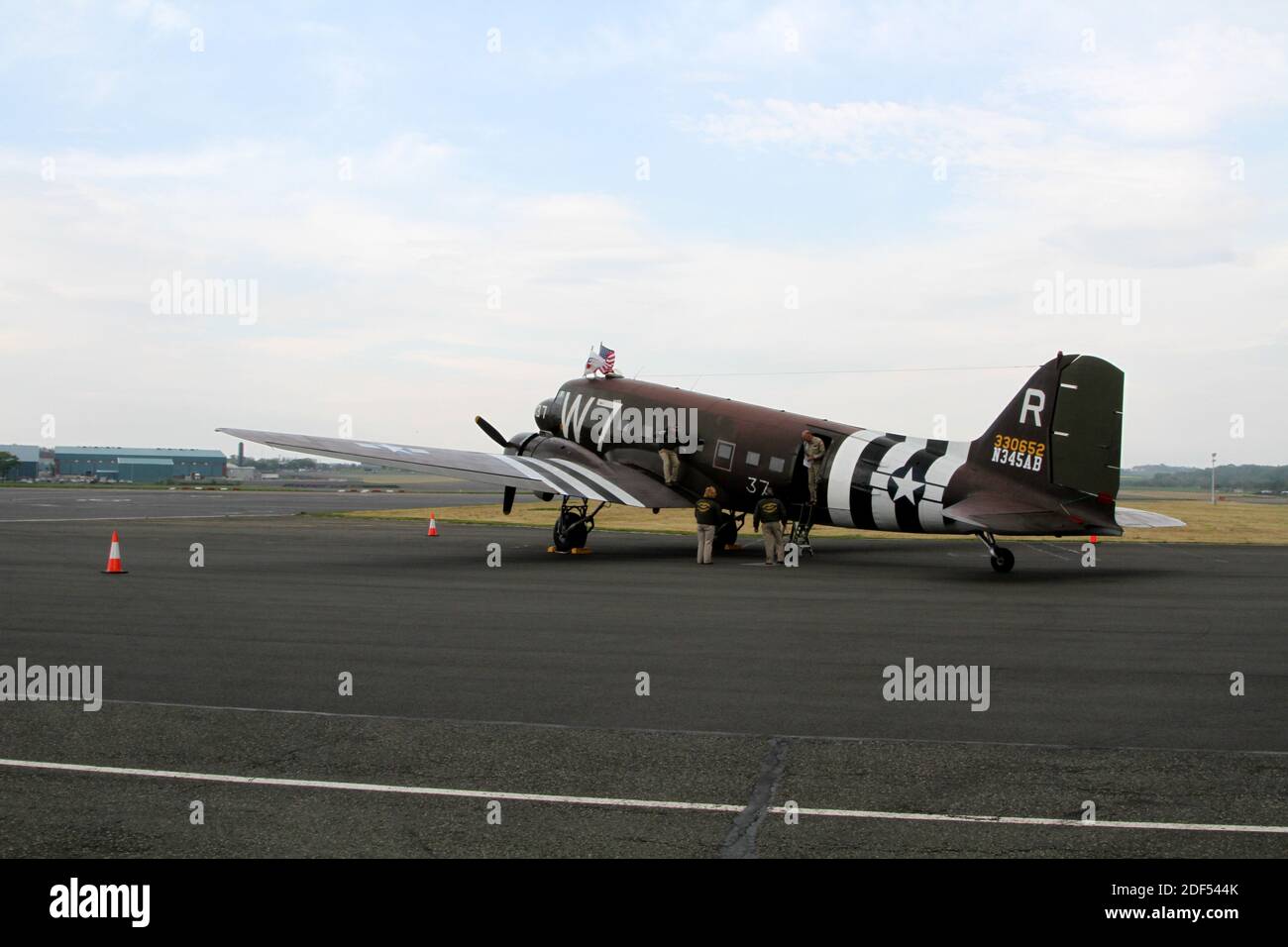 WW2 Dakota Whiskey 7 at Glasgow Prestwick Airport, Ayrshire, Scotland ...