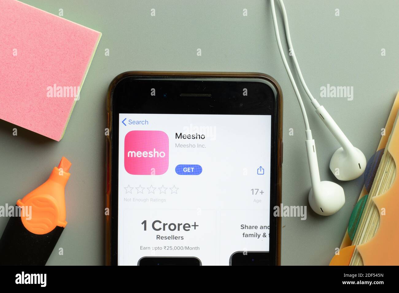 New York, USA - 1 December 2020: Meesho mobile app icon on phone screen ...