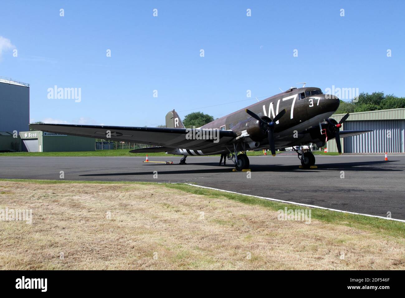 WW2 Dakota Whiskey 7 at Glasgow Prestwick Airport, Ayrshire, Scotland ...