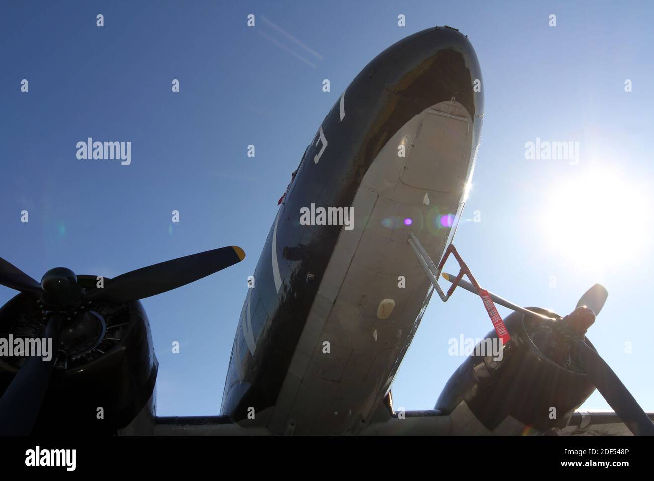 WW2 Dakota Whiskey 7 at Glasgow Prestwick Airport, Ayrshire, Scotland ...