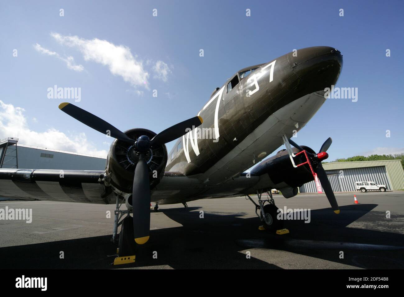 WW2 Dakota Whiskey 7 at Glasgow Prestwick Airport, Ayrshire, Scotland ...