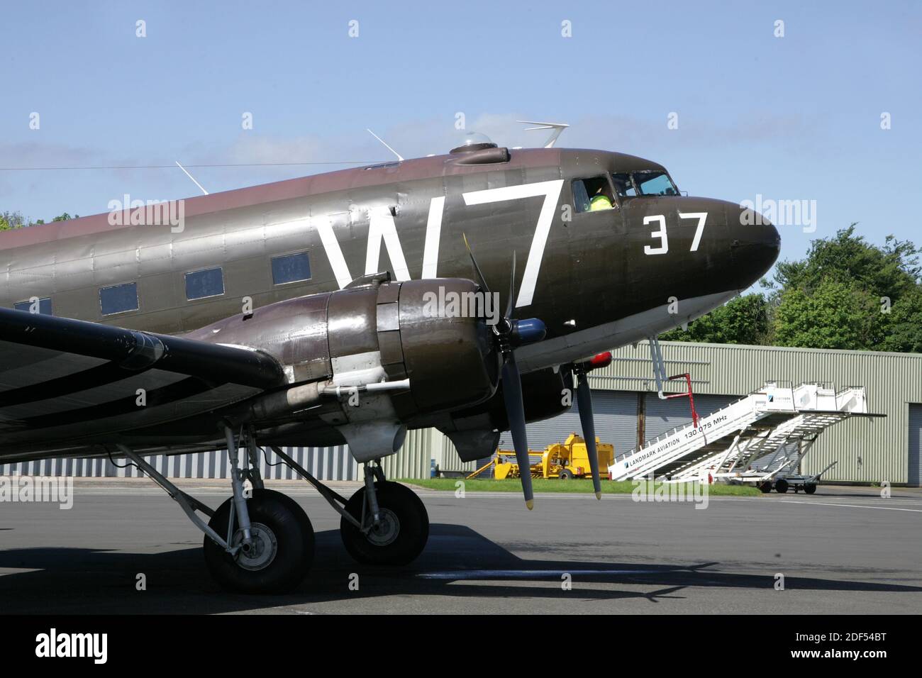 WW2 Dakota Whiskey 7 at Glasgow Prestwick Airport, Ayrshire, Scotland ...