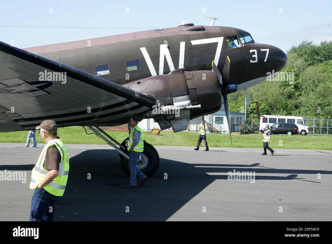 WW2 Dakota Whiskey 7 at Glasgow Prestwick Airport, Ayrshire, Scotland ...