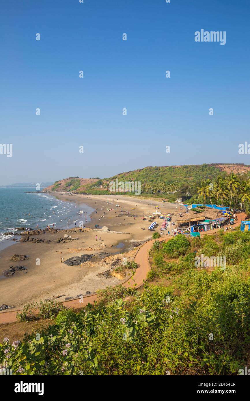 India, Goa, View of Vagator Beach Stock Photo - Alamy
