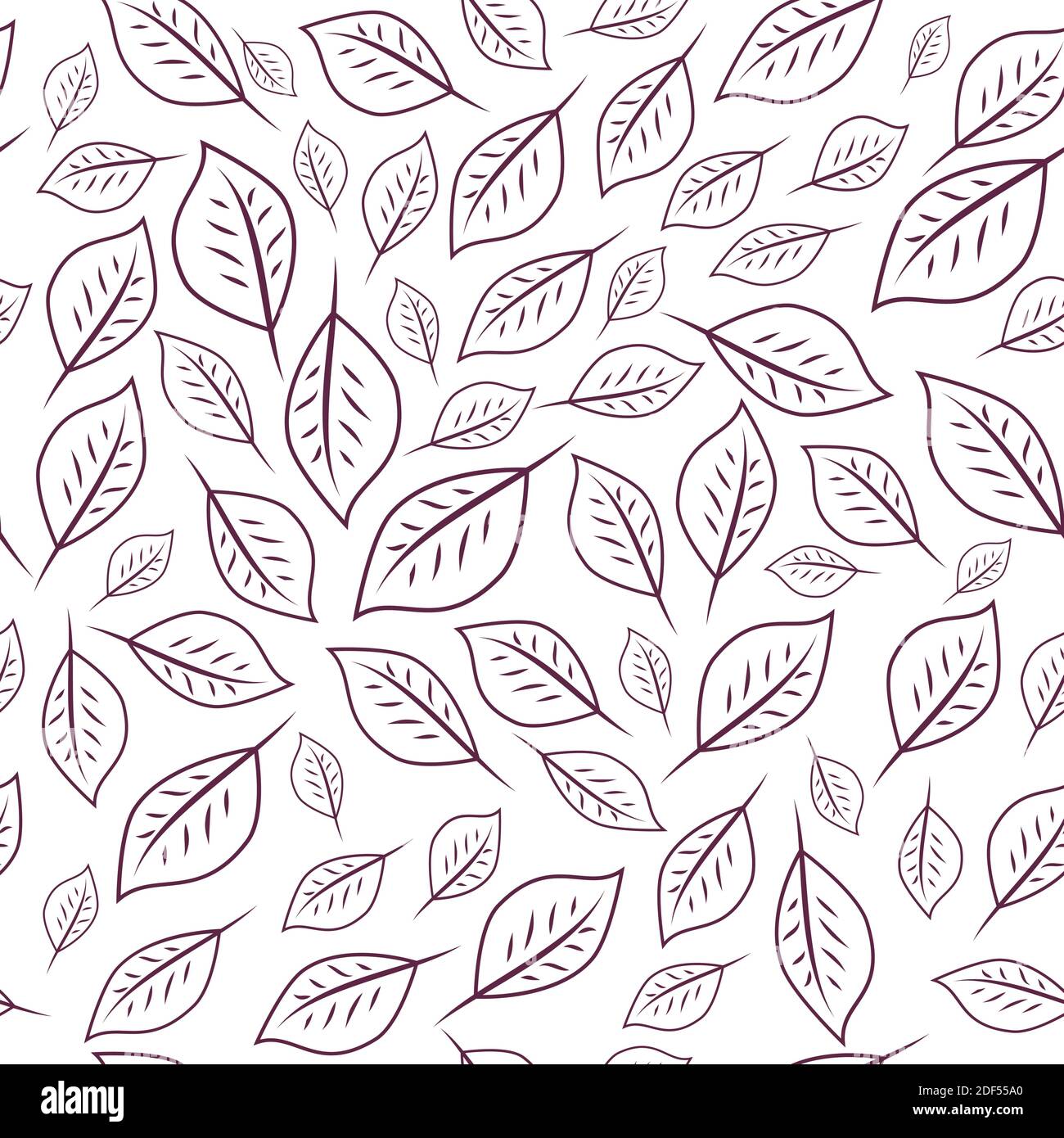 Seamless leaves pattern. Floral ornament of brown leaves randomly ...