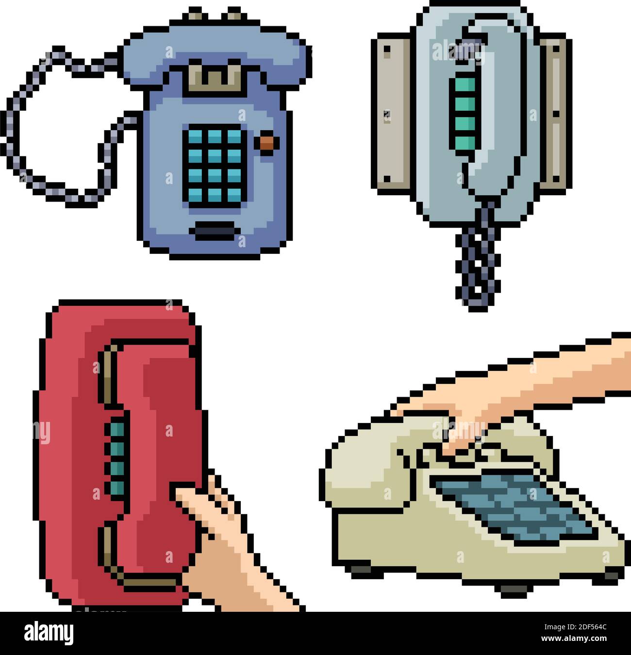 Phone icon 8 bit Cut Out Stock Images & Pictures - Alamy