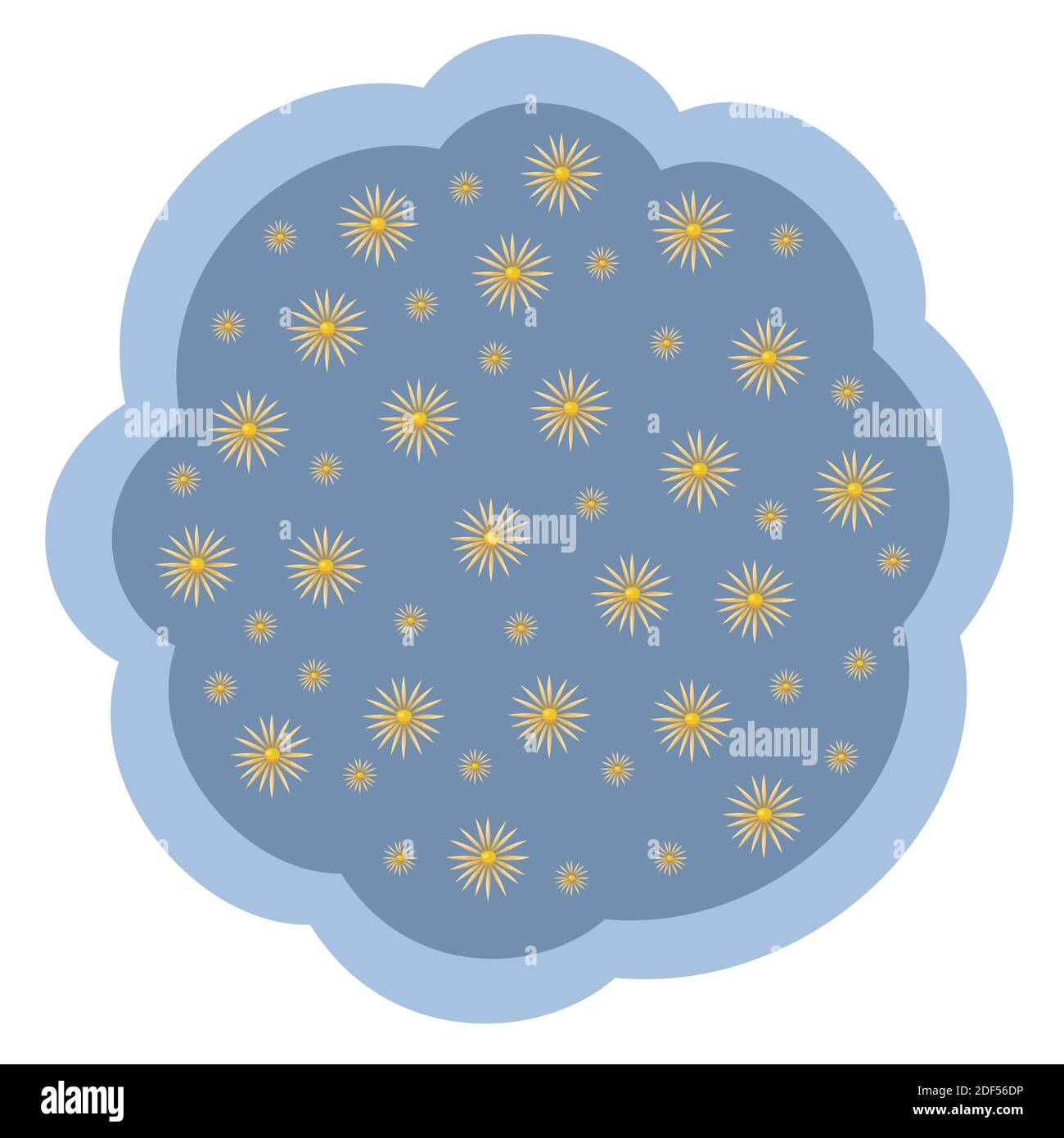 Round abstract background with flowers. Cartoon flat style. Isolated ...