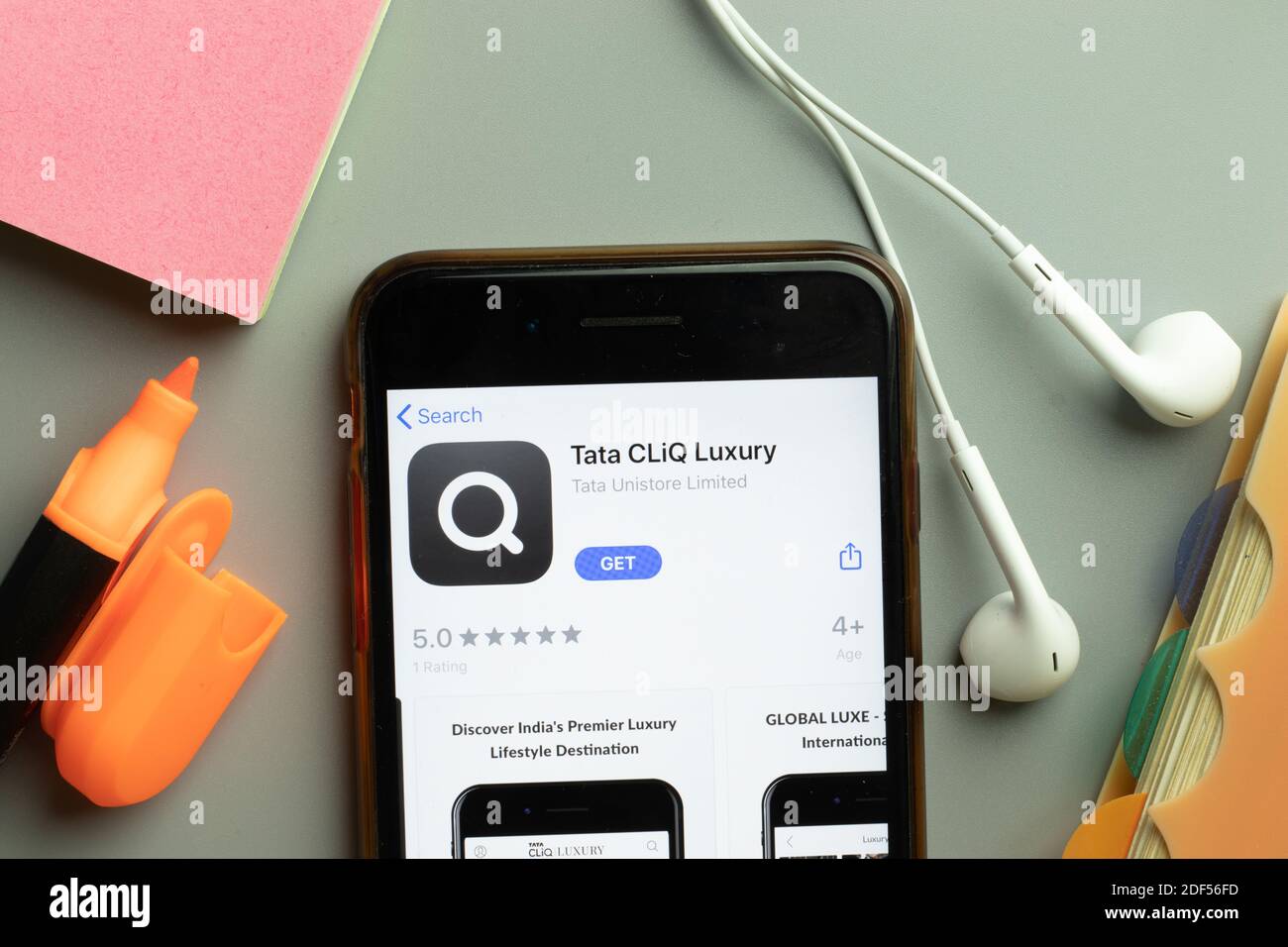 New York, USA - 1 December 2020: Tata CLiQ Luxury mobile app icon on ...