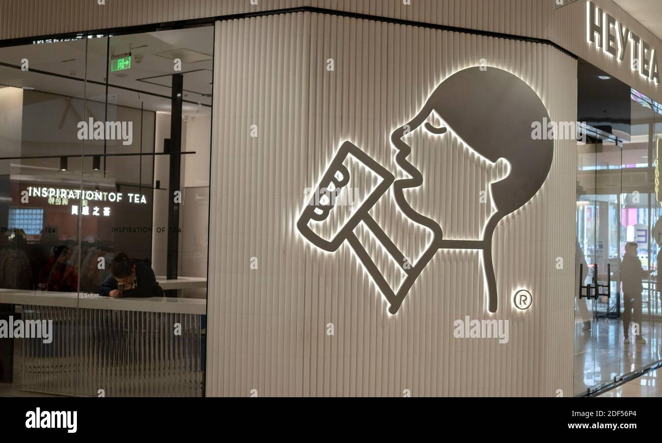 A Heytea store in a shopping mall. Heytea is a fashion drink brand ...