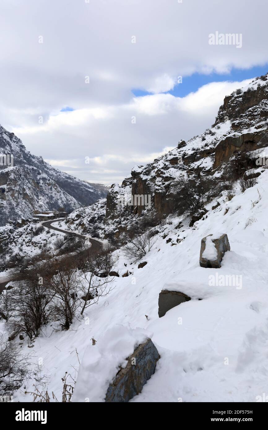 Landscape of canyon in Armenia in winter Stock Photo - Alamy