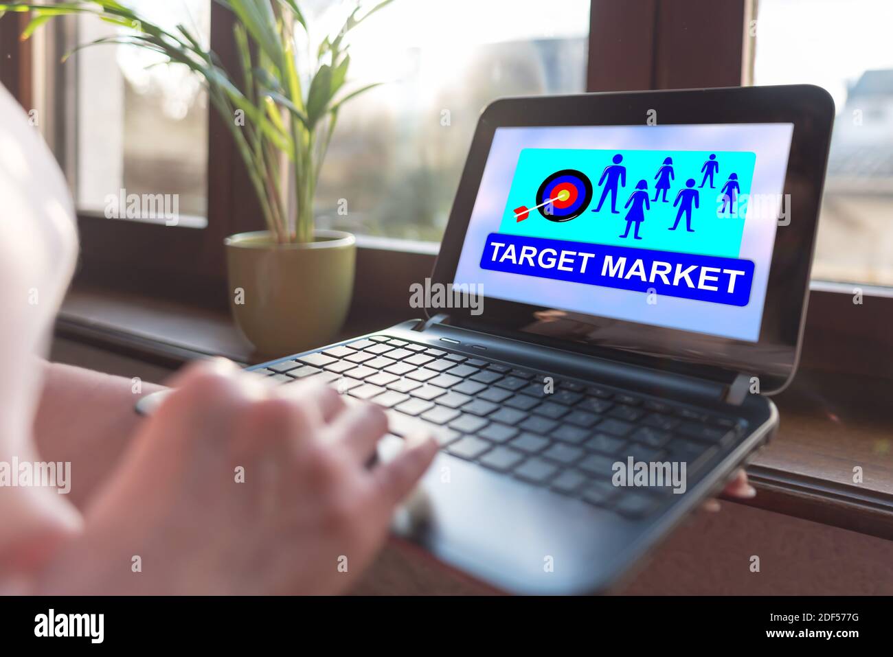 Laptop screen displaying a target market concept Stock Photo - Alamy
