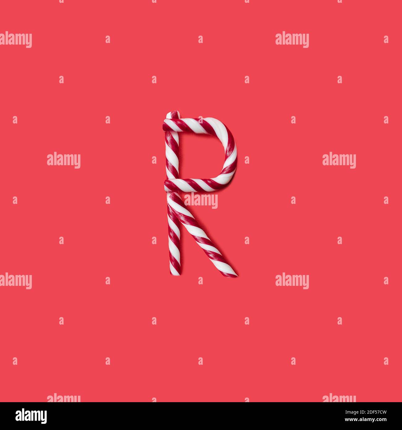 Caps candy and sugar font. Letter R Stock Photo - Alamy