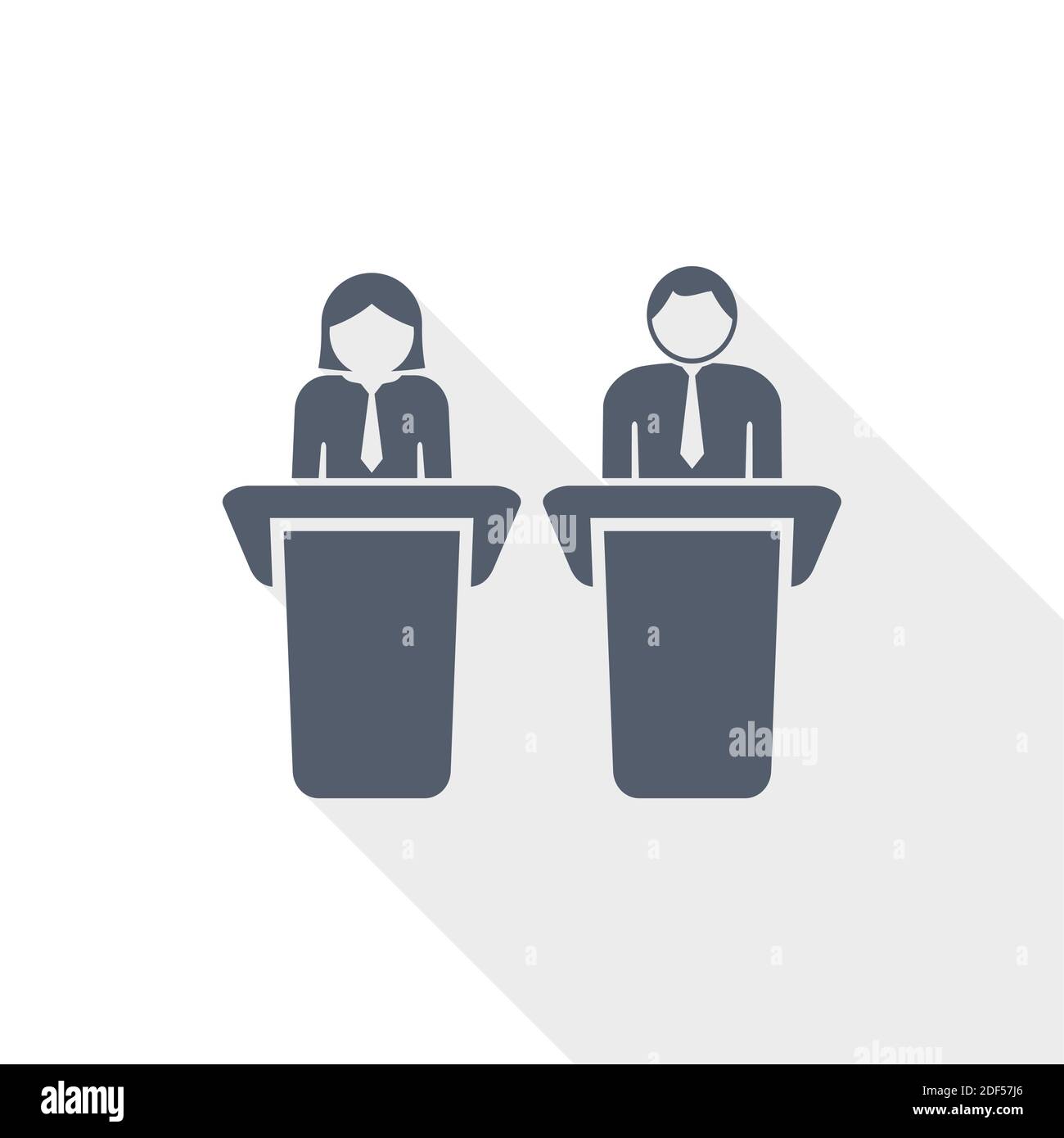 Debate vector icon, business presentation flat design illustration ...